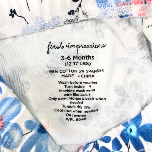 First Impressions | Bottoms | Nwt First Impressions White Blue Floral ...